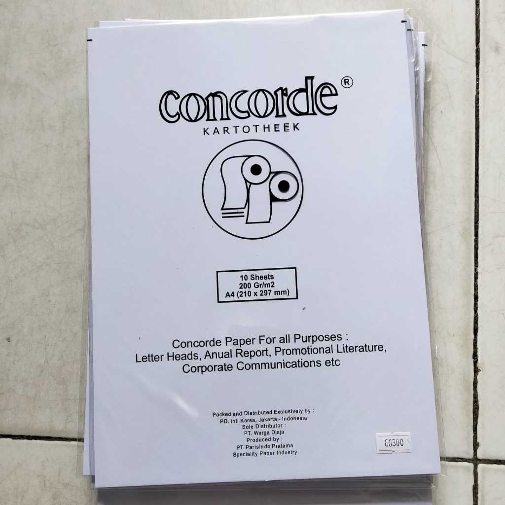 Jual Kertas Concorde 200 gr A4 Isi 10 Lembar Putih | Shopee Indonesia