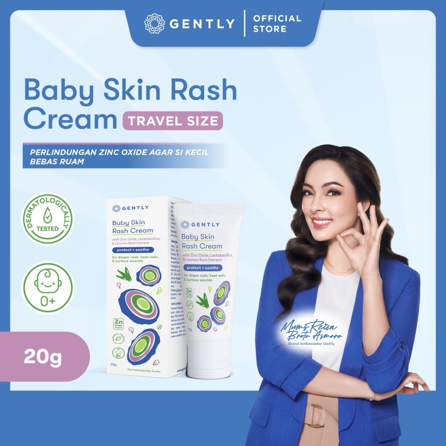 Jual Gently Baby Rash Cream / Calming Baby Cream 20 gr (Travel Size ...