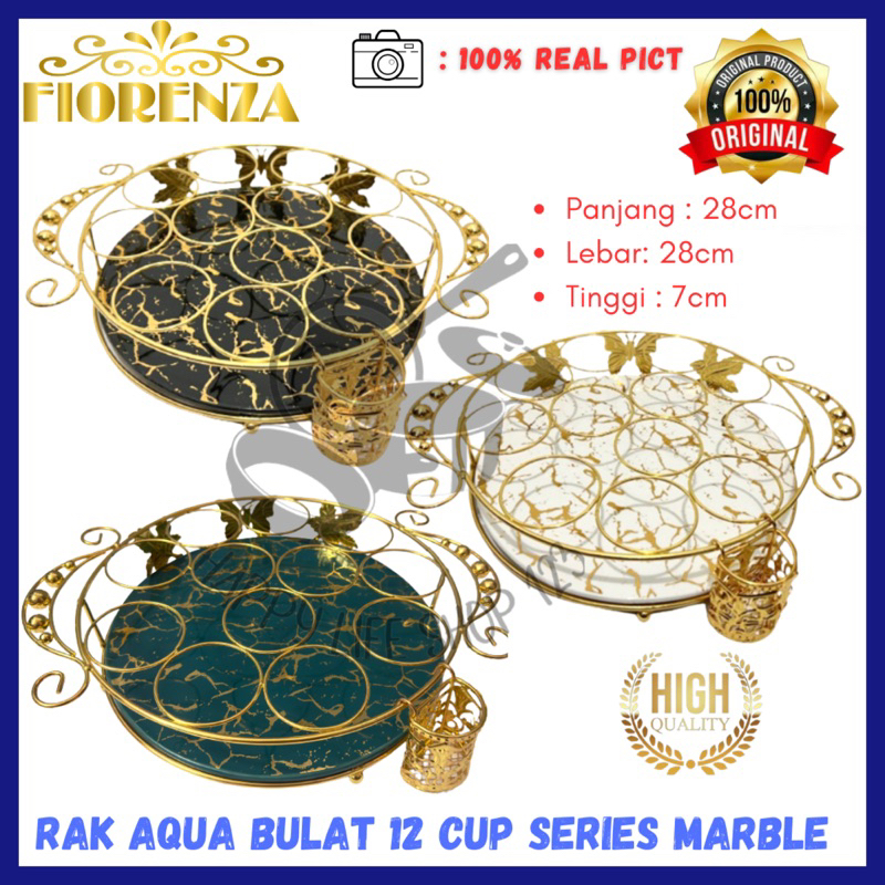 Jual Rak Aqua 12 Lubang Stainless Gold MARBLE FIORENZA / Rak Aqua Bulat ...
