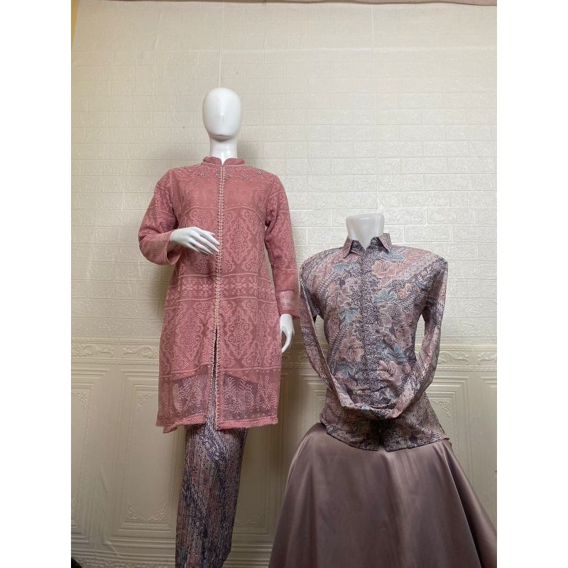 Jual SET COUPLE KEBAYA TUNIK PAYET LINANDA/COUPLE KEMEJA BATIK/SET ...