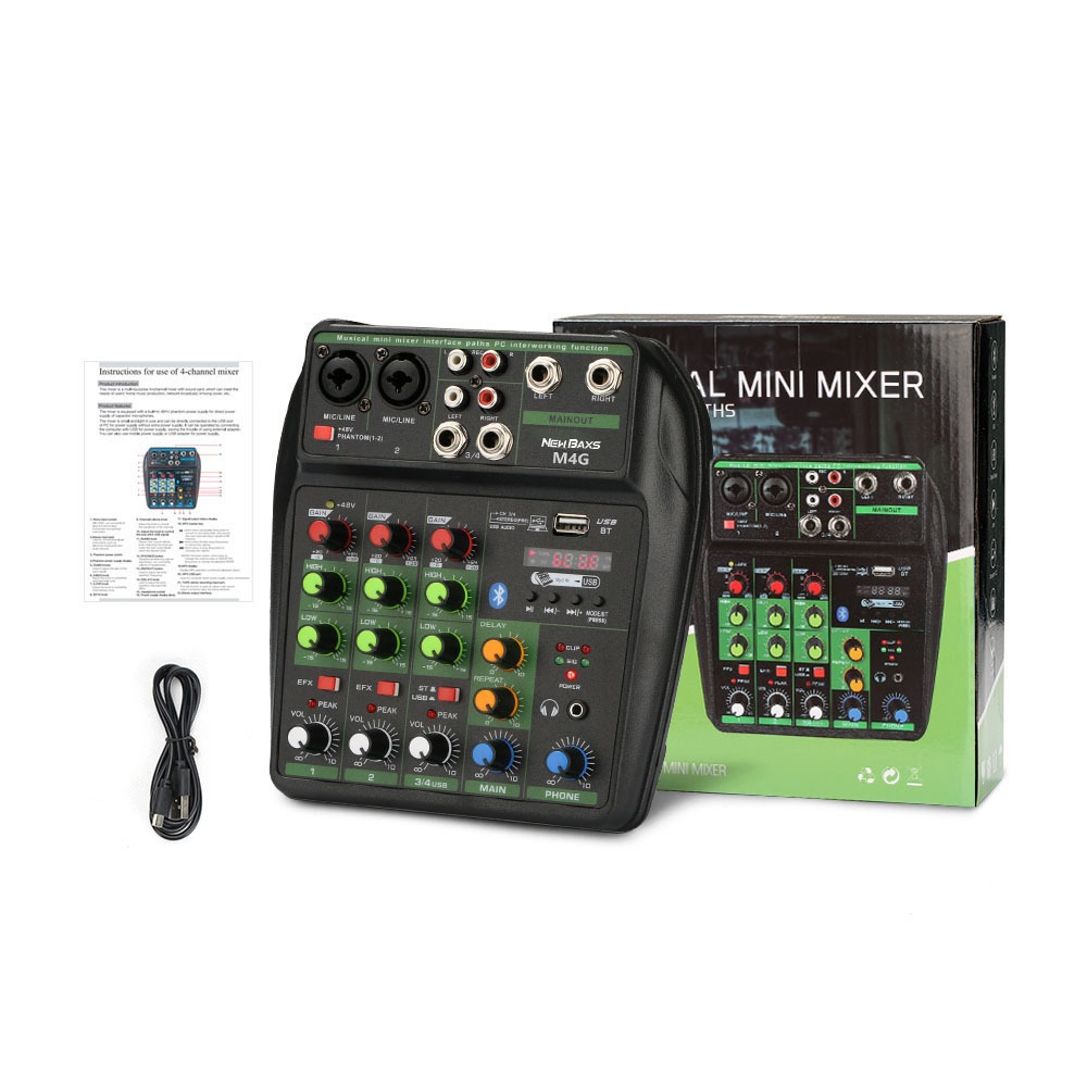 Jual NEW BAXS M4 Audio Mixer mini Professional 4 channel equalizer ...