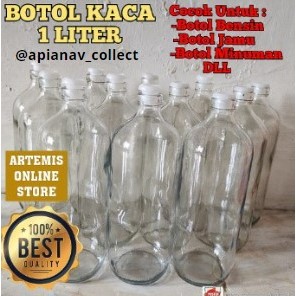 Jual Botol Kaca Beling 1 Liter + tutup plug (BARU) | Shopee Indonesia