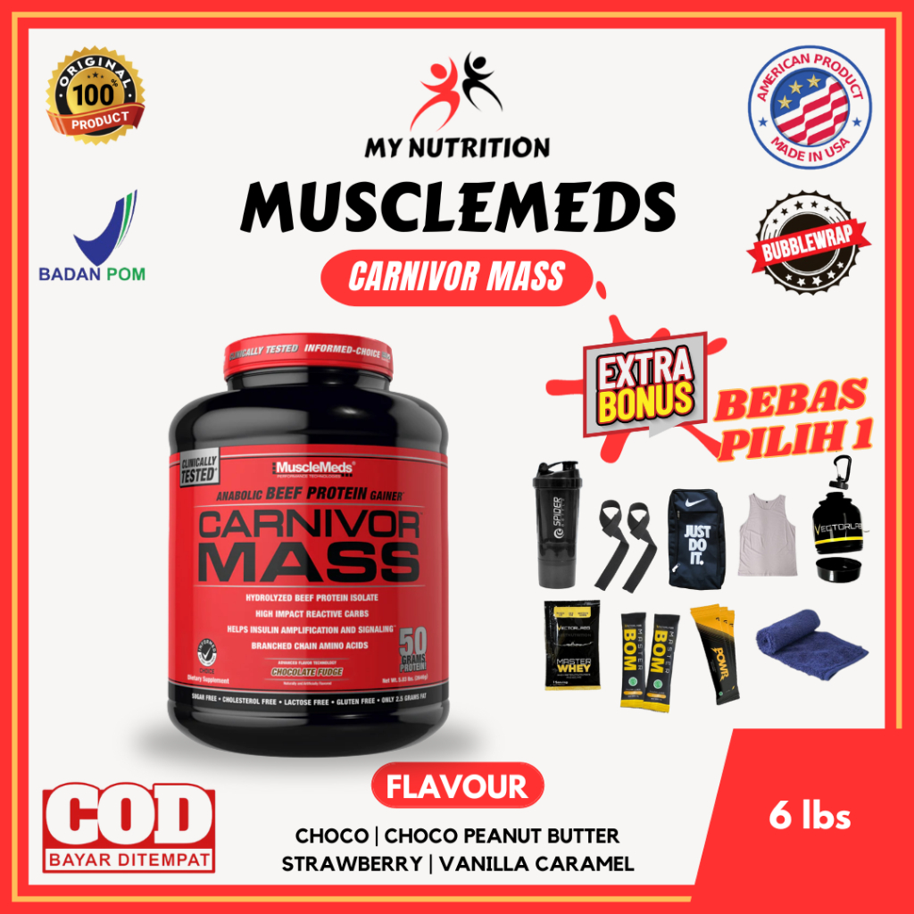 Jual Musclemeds Carnivor Mass 6 lbs Susu Suplemen Fitness Gym Muscle ...