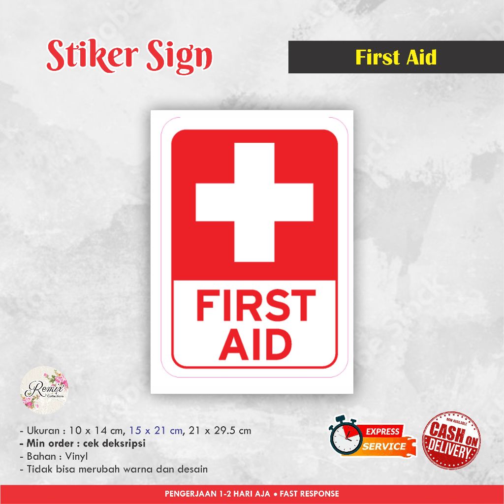 Jual STIKER SIGN FIRST AID VINYL / STIKER PERINGATAN / SIGN LABEL ...