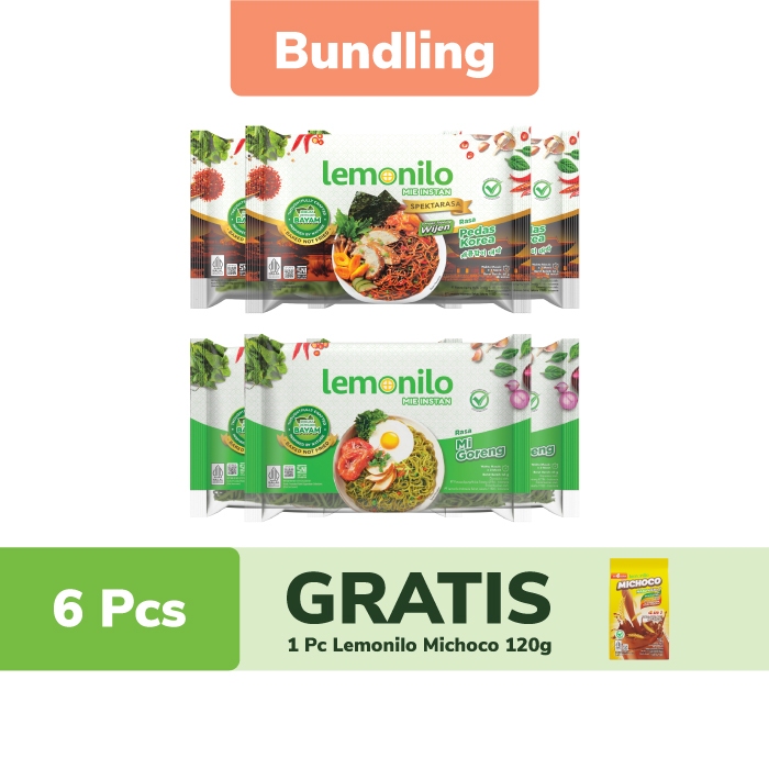 Jual 6 Pcs Lemonilo Mie Pedas Korea & Mie Goreng FREE 1 Pc Michoco 120g ...