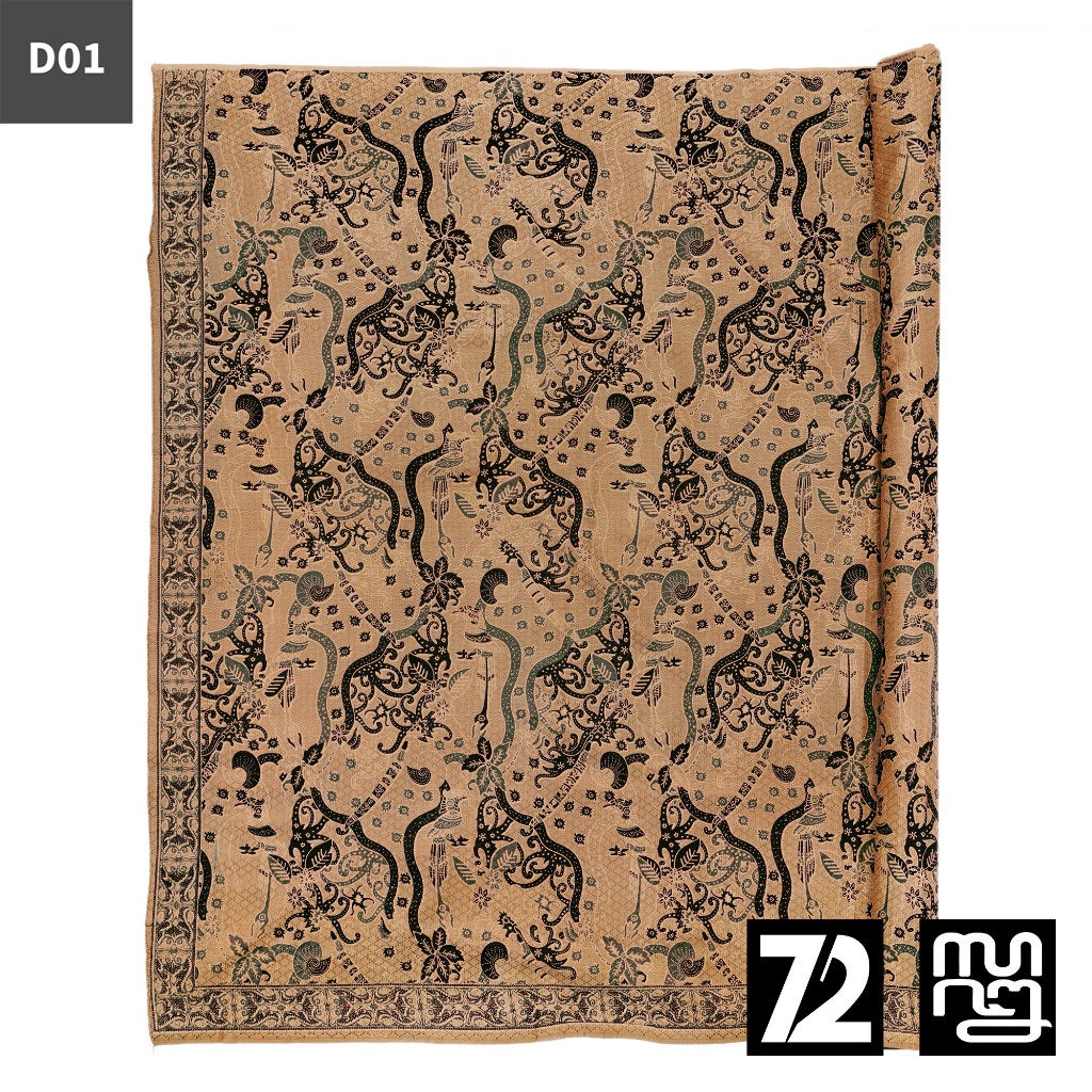 Jual BAHAN BATIK PREMIUM Dobby Motif Burung Asmat Warna Cream Krem ...