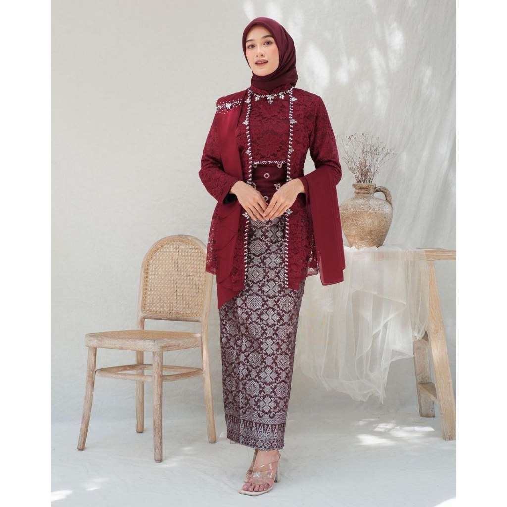 Jual WIDBATIK - Kebaya Laksmi Kutubaru zavena | Free Selendang dan Obi ...