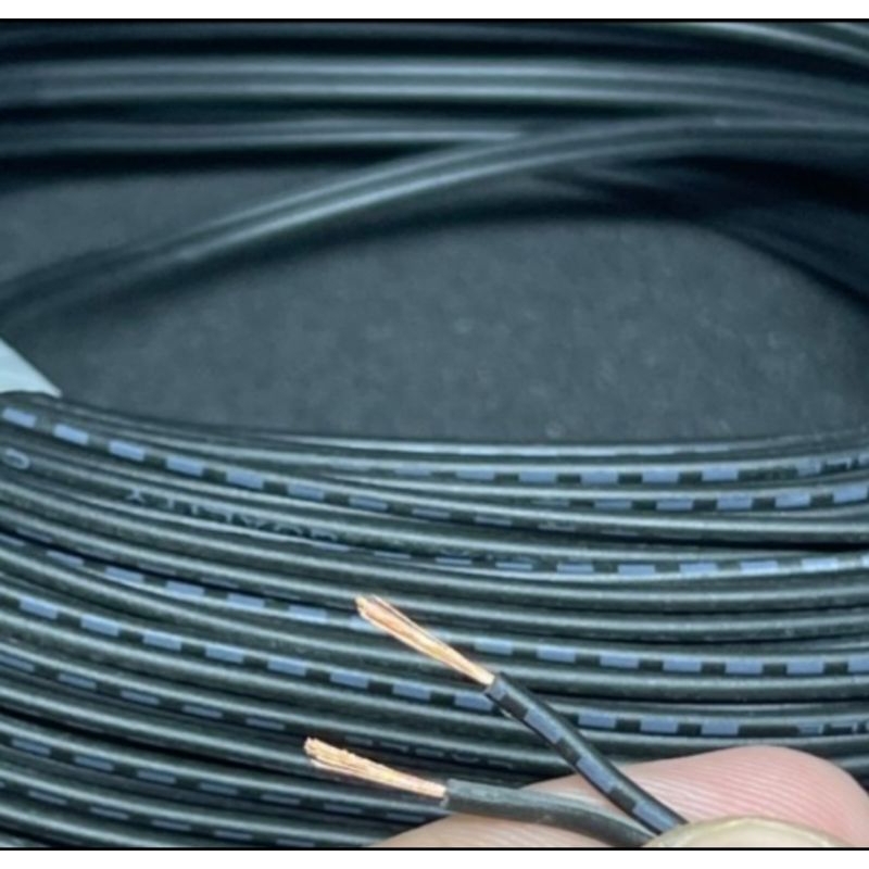 Jual Kabel Awg 24 isi 2 jalur 2x18 0,12mm 5 meter hitam strip Putih ...