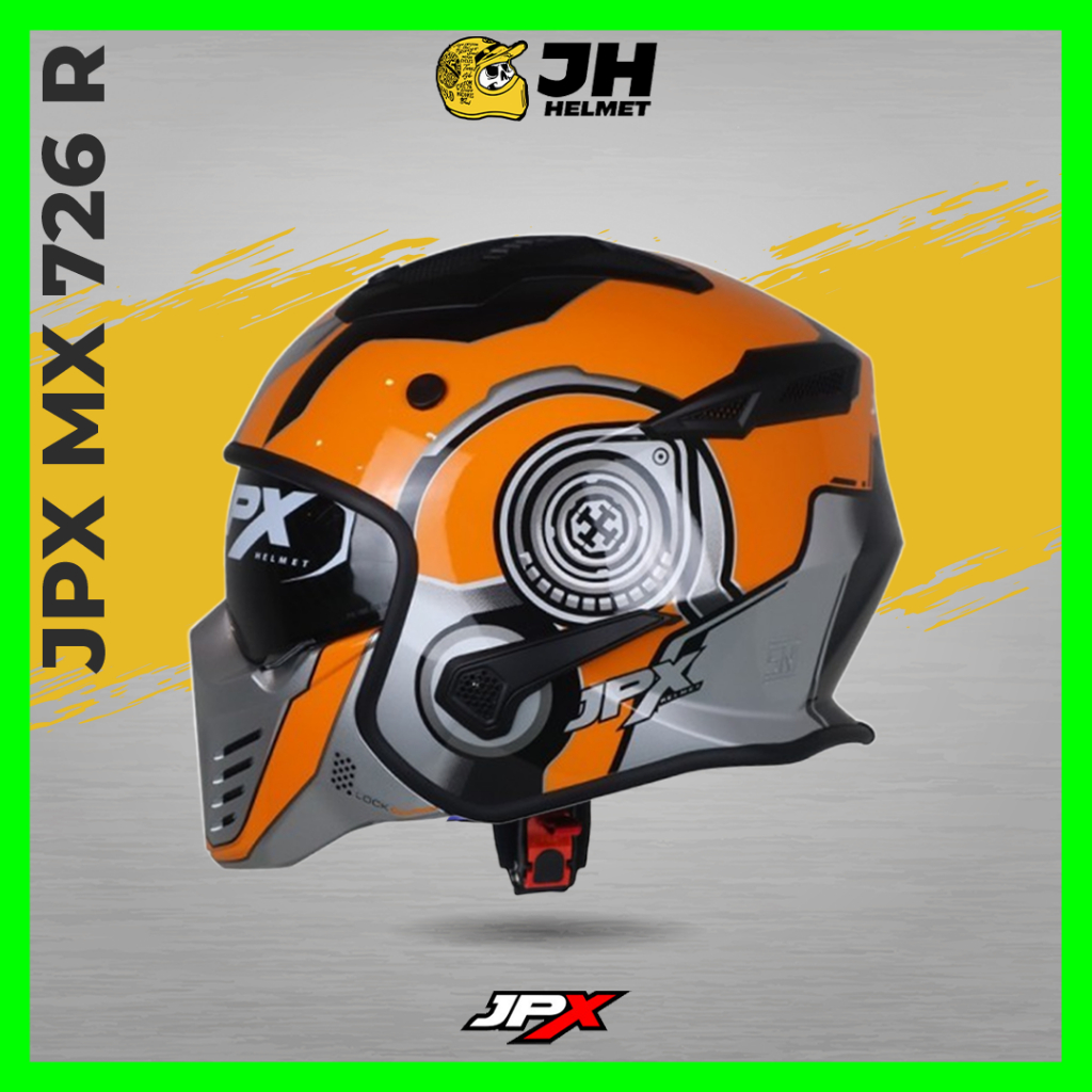 Jual Helm JPX MX 726R Motif R07 Optimax Orange Repsol Glossy | Helm Full Face | Helm Modular ...