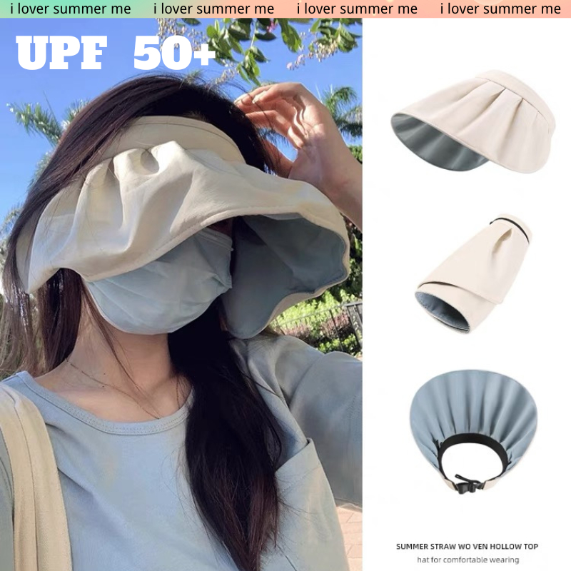 Jual (summer me)topi visor topi pantai topi wanita topi anti uv lipat ...