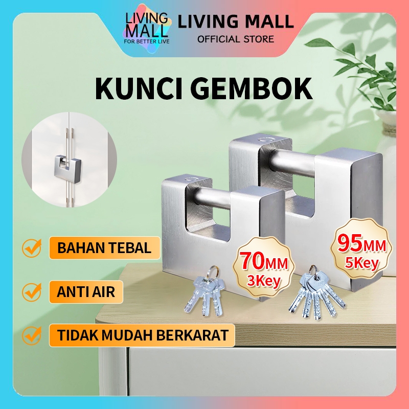 Jual GEMBOK BAJA 70MM 94MM ANTI MALING GEMBOK BESAR KUAT KUNCI KOKOH ...