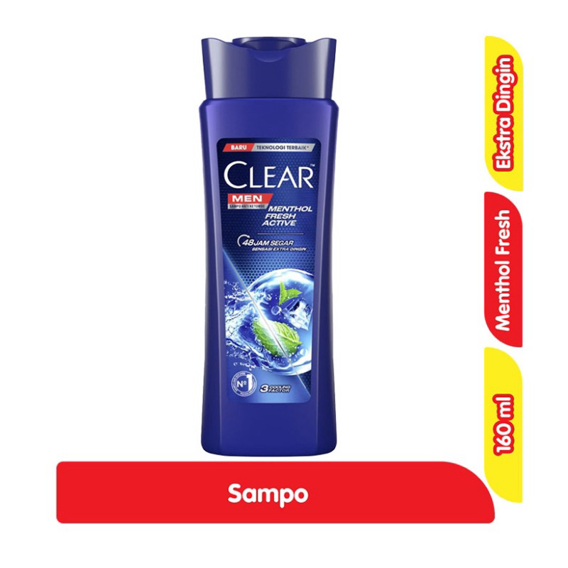 Jual Clear Men Anti Dandruff Shampoo Menthol Fresh Active 160 ml ...
