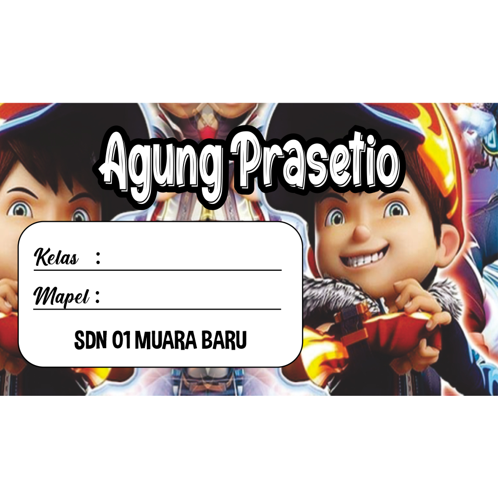 Jual (30pcs) Stiker Mata Pelajaran Stiker Mapel Custom Nama Motif ...