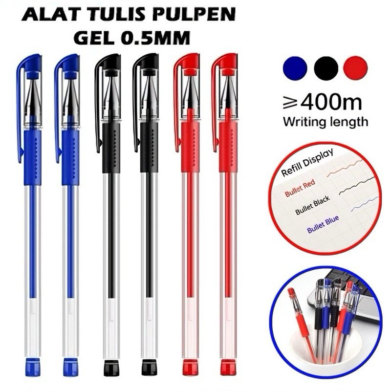 Jual Pulpen Gel Mimi 0.5mm Bolpen Pena Pen Alat Tulis Gel Tebal 0.5 MM ...