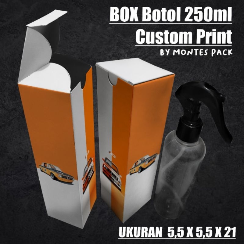 Jual Box CUSTOM 5,5 x 5,5 x 21 botol spray 250ml / box botol PRINT ...