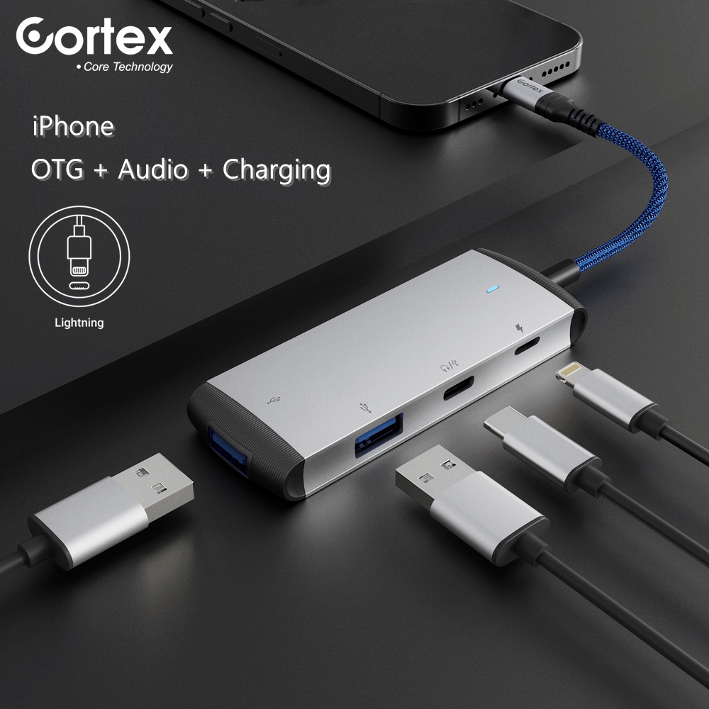 Jual Cortex Power - MH317 iPhone OTG HUB Lightning Adapter 4in1 TypeC ...