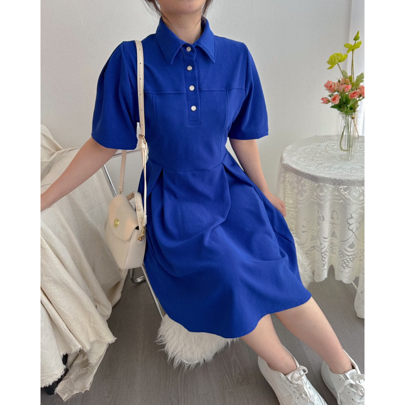 Jual KANON - Minami Dress - Dress kemeja rajut midi design casual ...