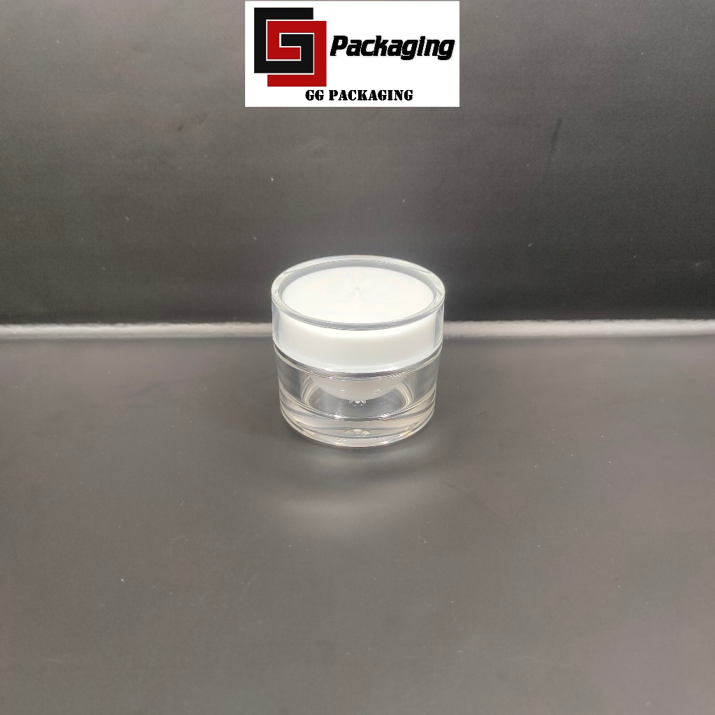 Jual 10gr pot cream akrilik / acrylic jar white transparan / clear 10 ...