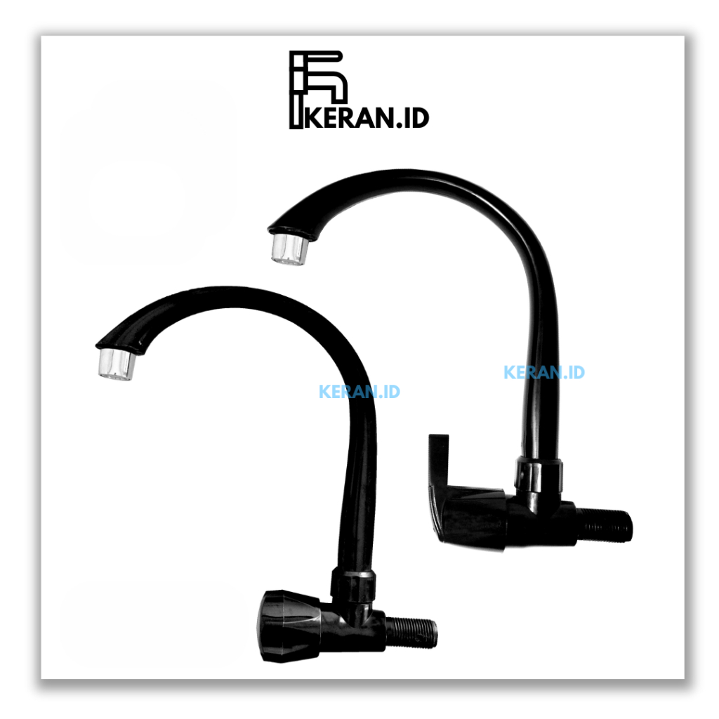 Jual [KERAN.ID] Kran Angsa PVC Hitam / Kran Wastafel Cuci Piring ...