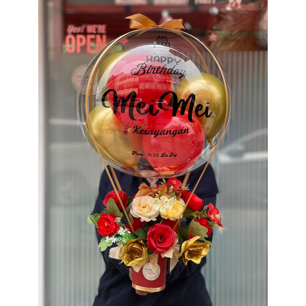 Jual [READY 1HARI JADI] Balon Buket Balloon Bucket Full Flower for ...