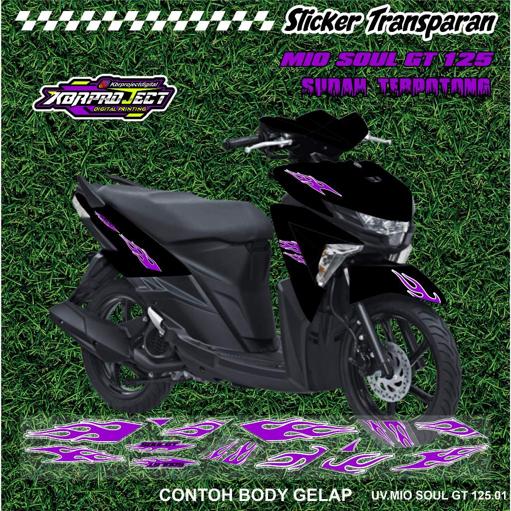 Jual MIO SOUL GT 125 MOTIF API STIKER STRIPING TRANSPARAN PREMIUM MOTOR ...