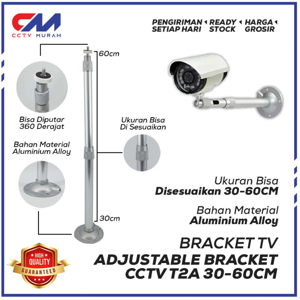 Jual Adjustable Bracket CCTV T2A 30-60 CM CCTV Camera | Shopee Indonesia