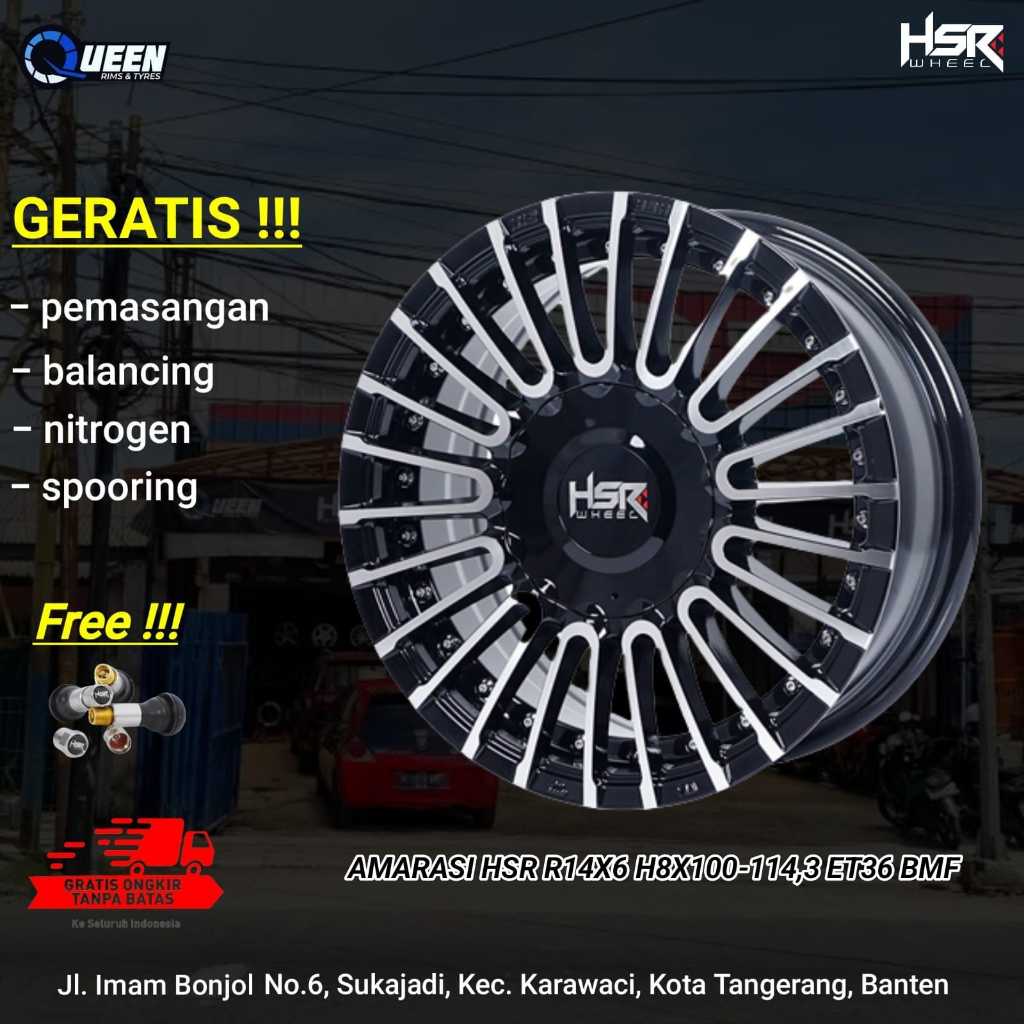 Jual velg hsr wheel R14 lubang 8 pelek mobil racing Ring 14 lebar rata ...
