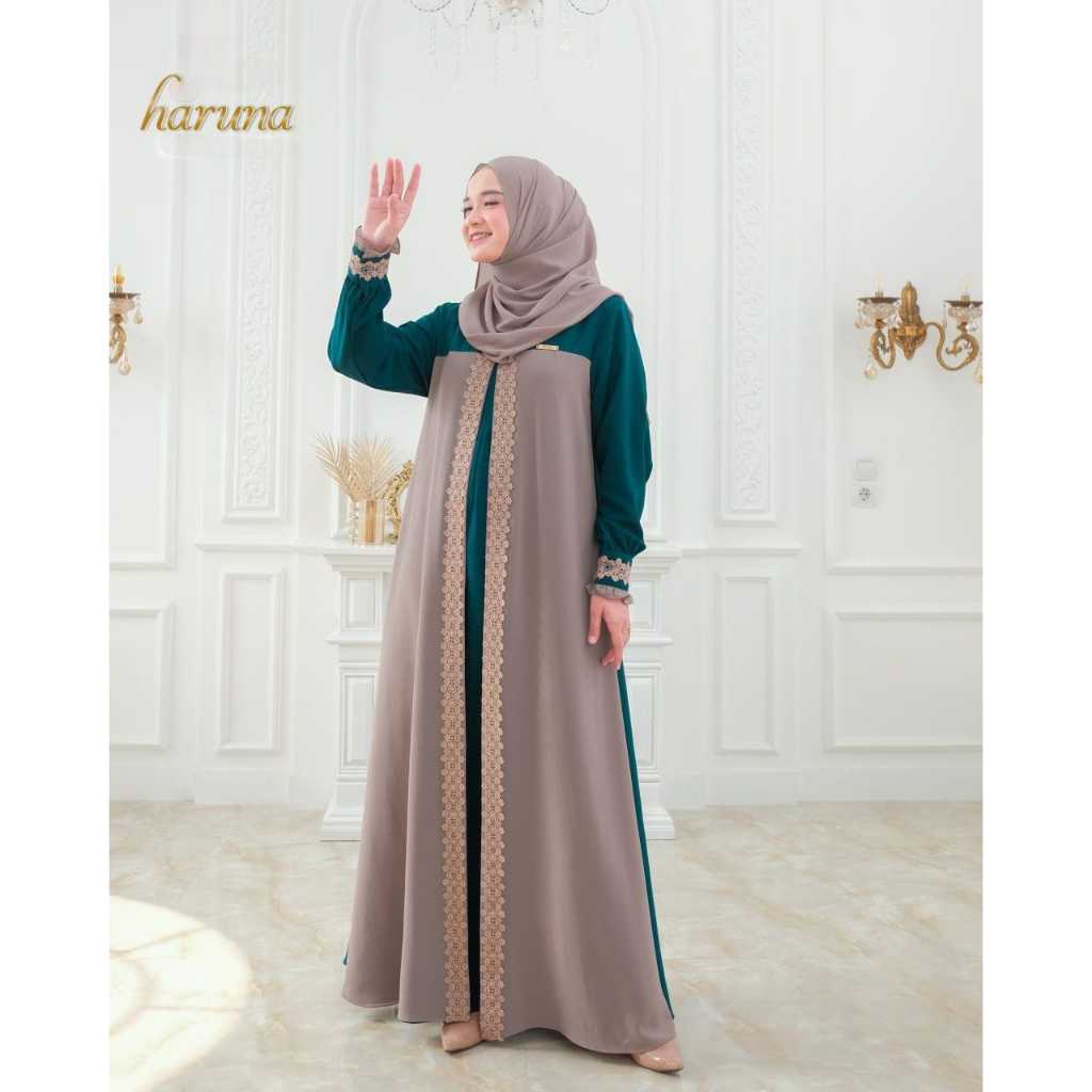 Jual Amanda Fashion Haruna Dress Mom Gamis Viral Bahan Ceruty Babydoll ...
