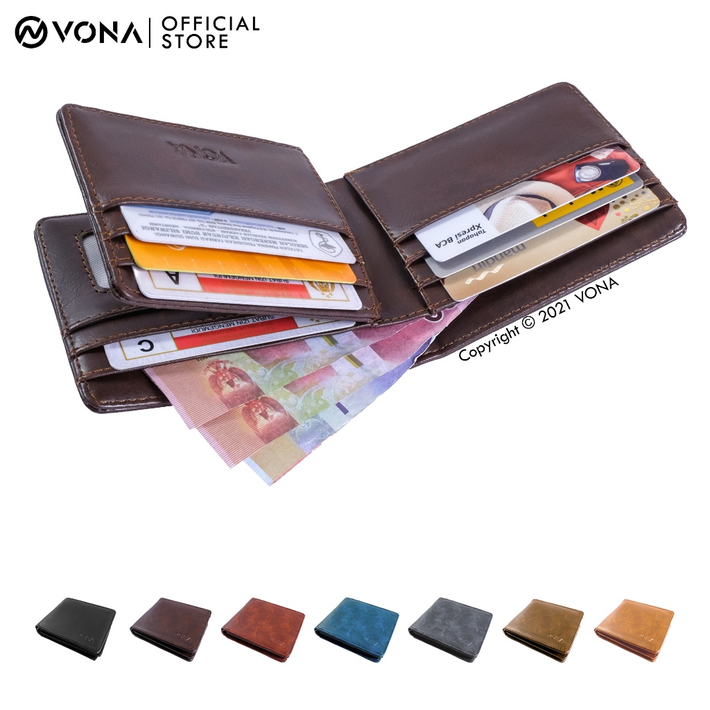 Jual VONA Penn Wallet - Dompet Pria Lipat Pendek 3 Ruang Extra Slot ...