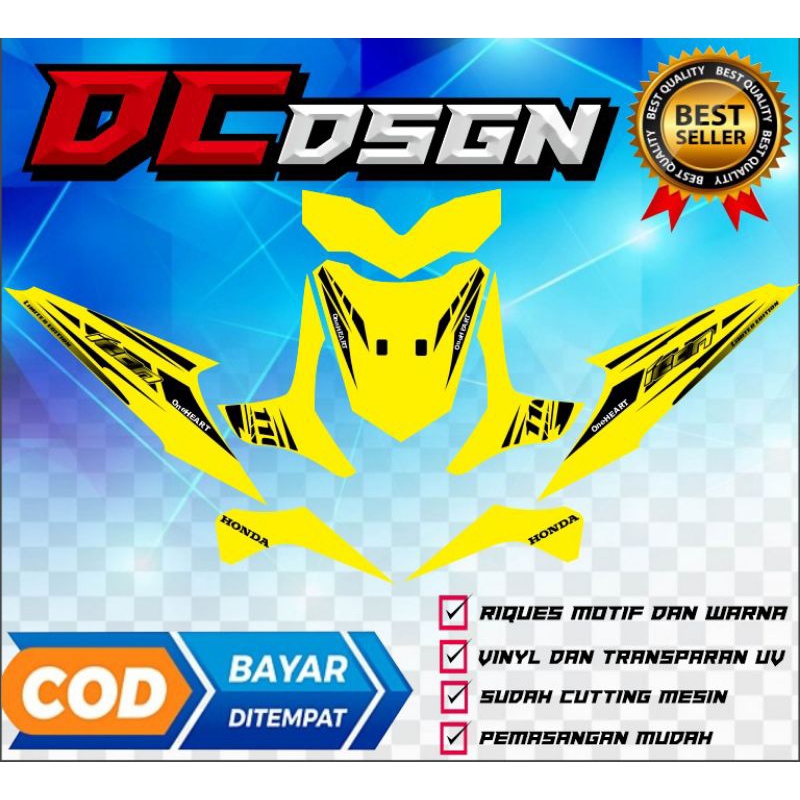 Jual Sticker striping honda Beat carbu transparan 04, Bisa request ...