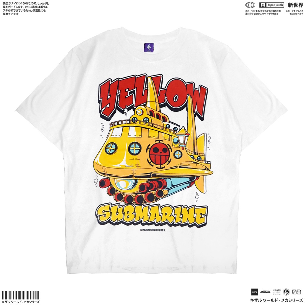 Jual KIZARU Kaos Pria T-shirt Anime One Piece YELLOW SUBMARINE SHIP ...