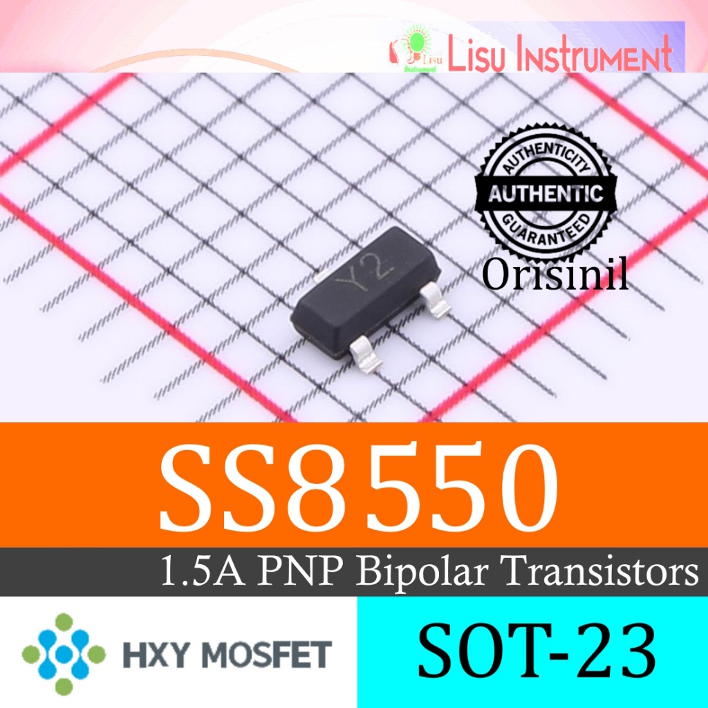 Jual SS8550 25V 1.5A PNP Bipolar Transistor Y2 SOT-23 HXY MOSFET ...