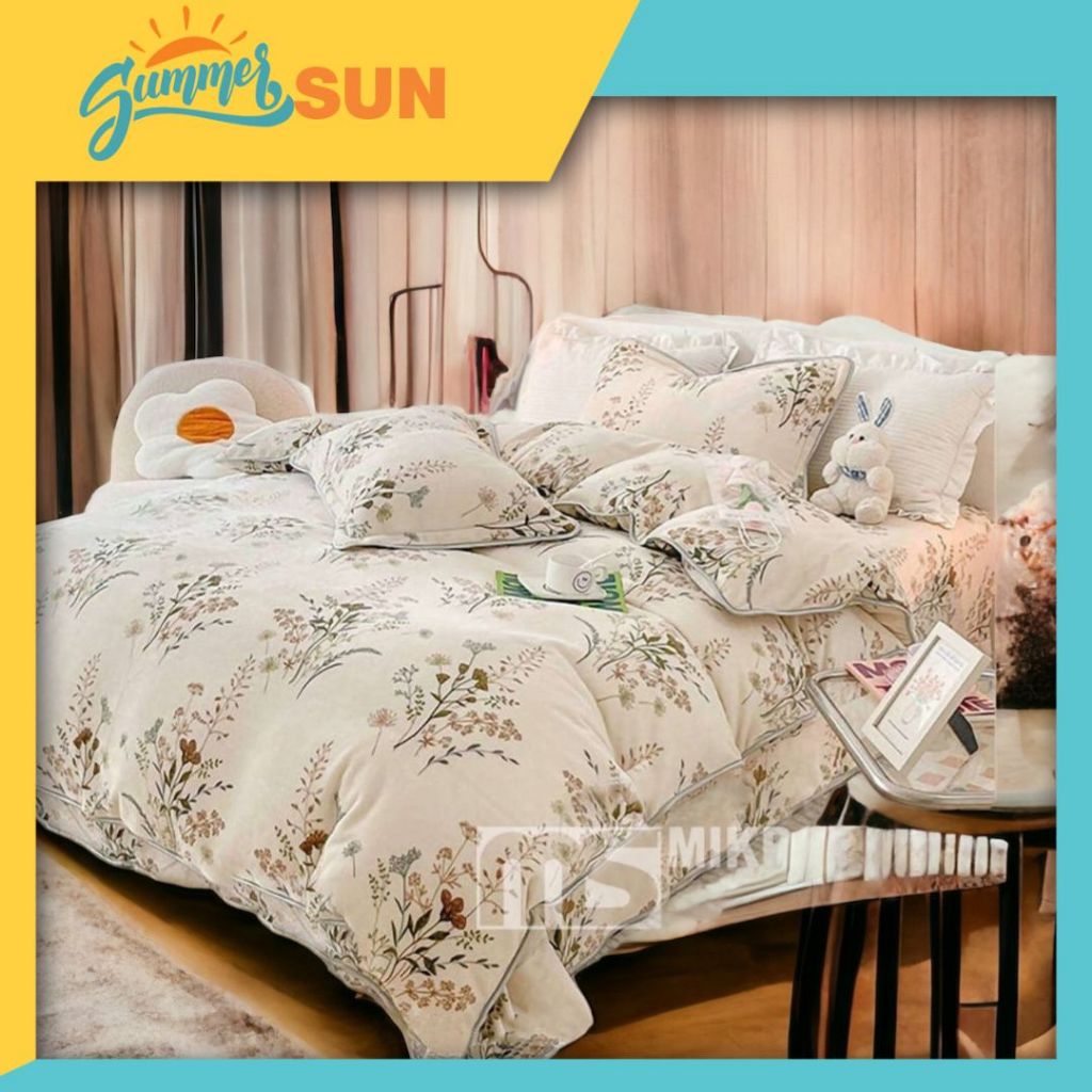Jual Bed Cover Set Sprei Motif Theresia - Bunga Mewah - Putih - Ukuran ...