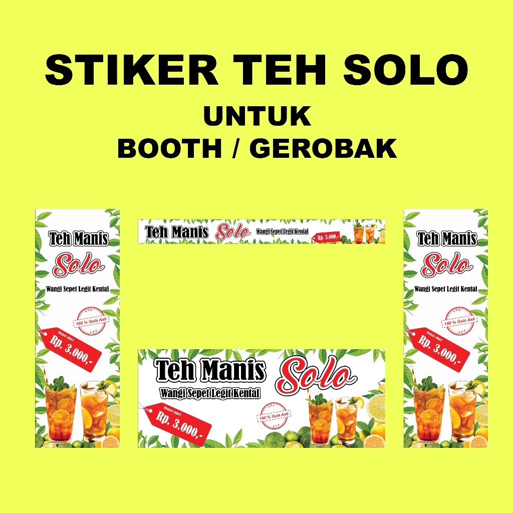 Jual STIKER BOOTH ATAU GEROBAK TEH SOLO | Shopee Indonesia