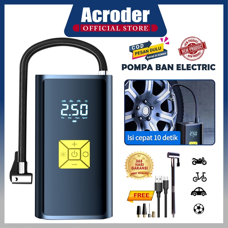 Jual Acroder Pompa Ban Electric Mobil Tekanan Nirkabel Portabel ...