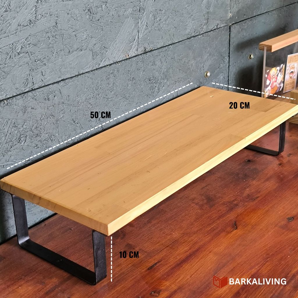 Jual Meja Monitor Stand Riser Industrial Meja Laptop Kayu Kaki Besi ...
