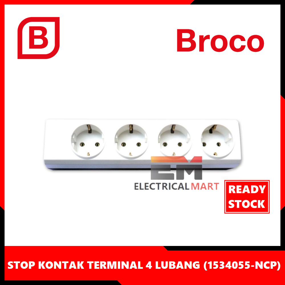 Jual (GROSIR) Stop Kontak 4 Lubang Broco Putih (15340) Terminal ...