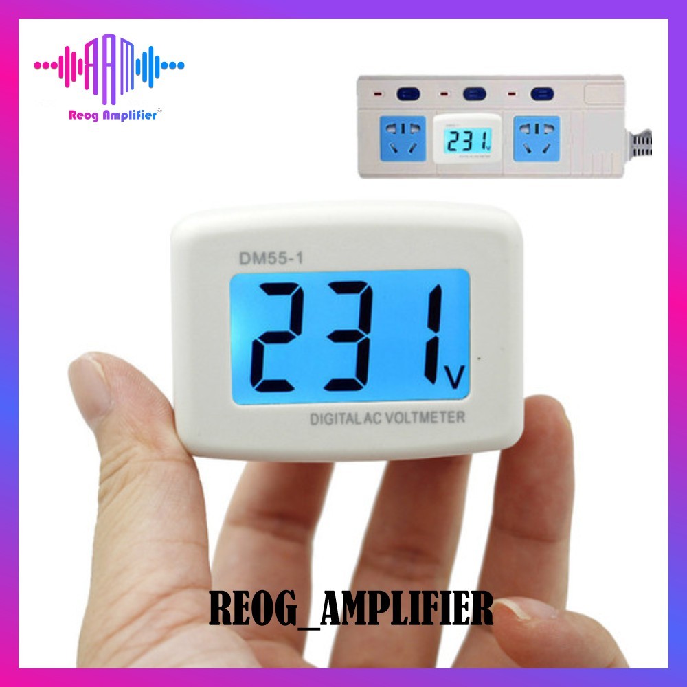 Jual DM55-1 Digital Voltmeter AC 220V Stop Kontak Steaker Volt Meter ...