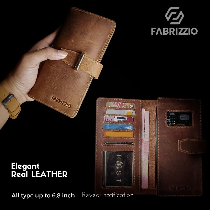 Jual fabrizzio - dompet hp universal kulit asli simpel up to 6,8 inch ...