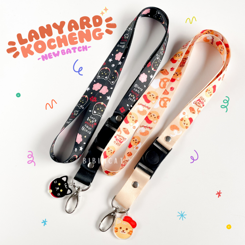 Jual Lanyard Kocheng by Bibimcat / Tali ID Card Kucing | Shopee Indonesia