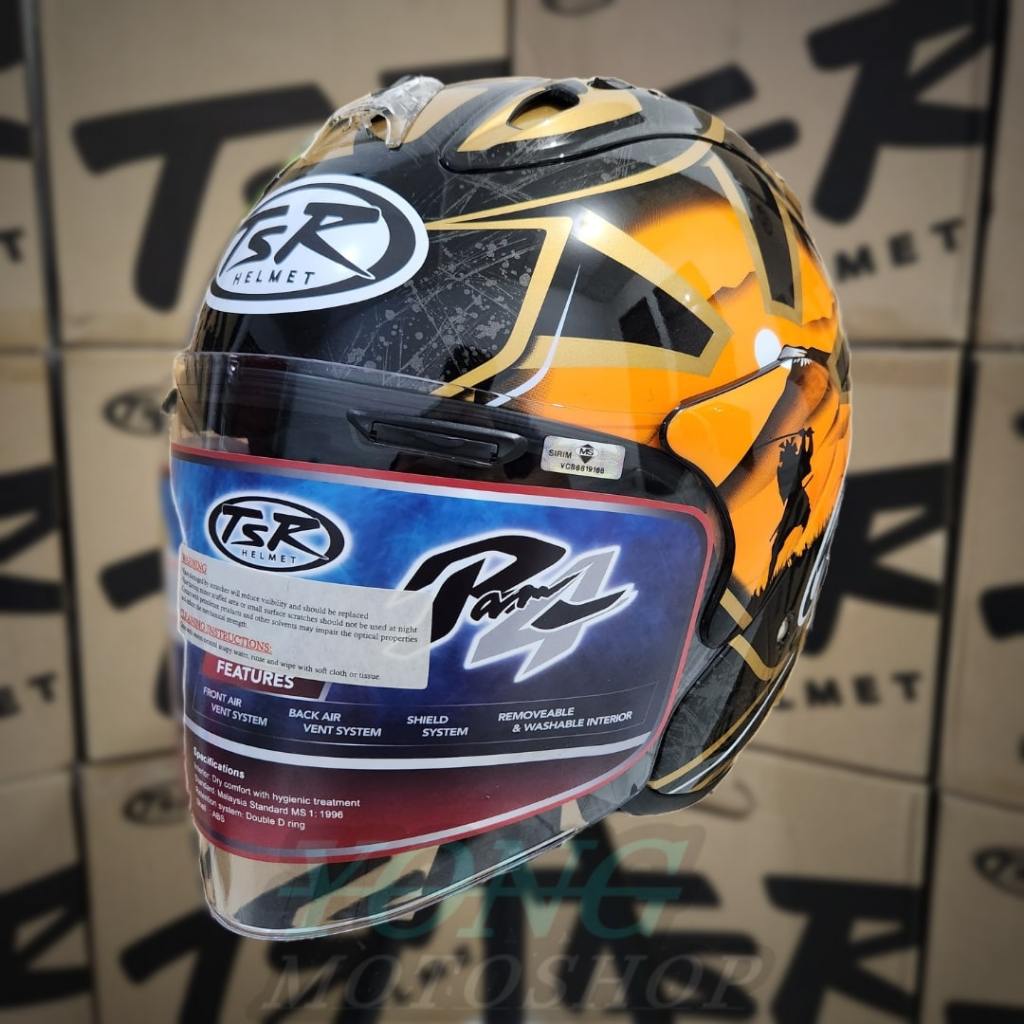 Jual Helm TSR Ram 4 Pedrosa Samurai Gold Original Half Face TSR Helmet ...