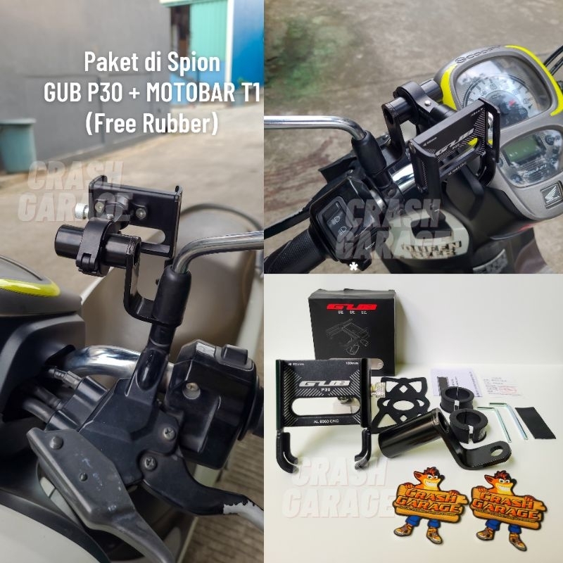 Jual GUB P30 Original Phone Holder Hp Sepeda Motor Alumunium Alloy Tempat Hp Motor Dudukan Hp ...