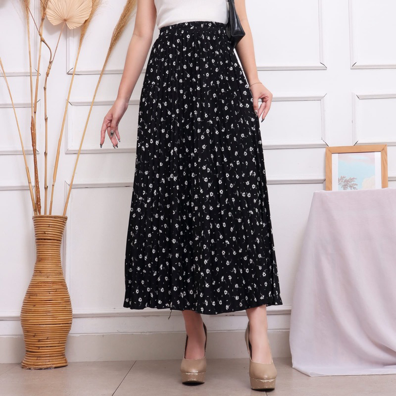 Jual ROK MOTIF BUNGA FLORAL JUMBO XXL / ROK DAILY KOREAN STYLE / LILY ...