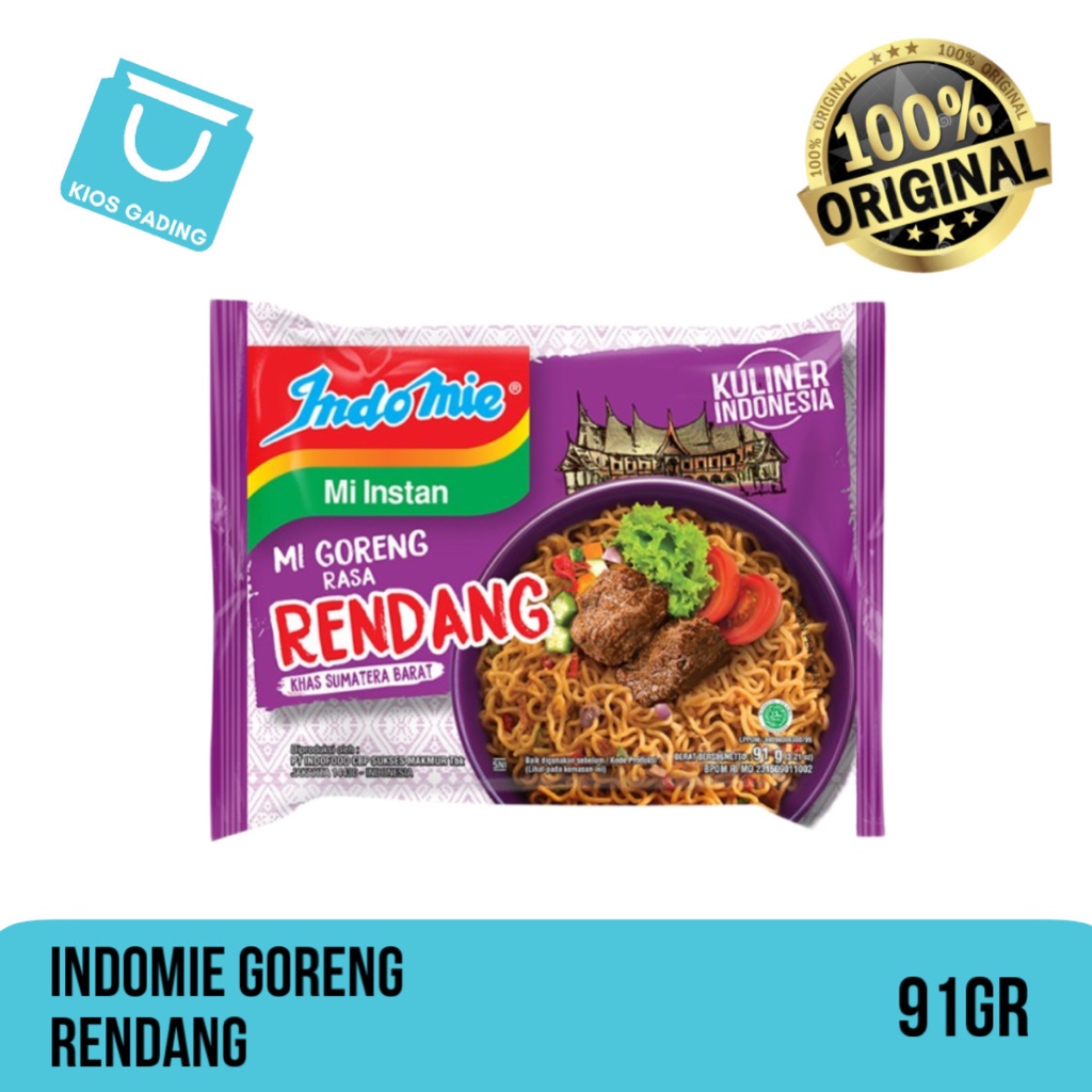 Jual INDOMIE GORENG RENDANG - Mie Instan Fried Instant Noodle | Shopee ...