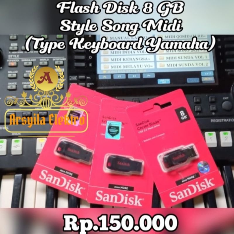 Jual Flash Disk 8 GB Style Song Midi (Type Keyboard Yamaha) / Flash ...