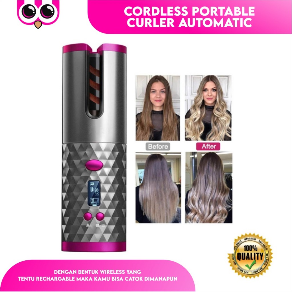 Jual CORDLESS PORTABLE CURLER AUTOMATIC HAIR CURLY CATOK RAMBUT ...