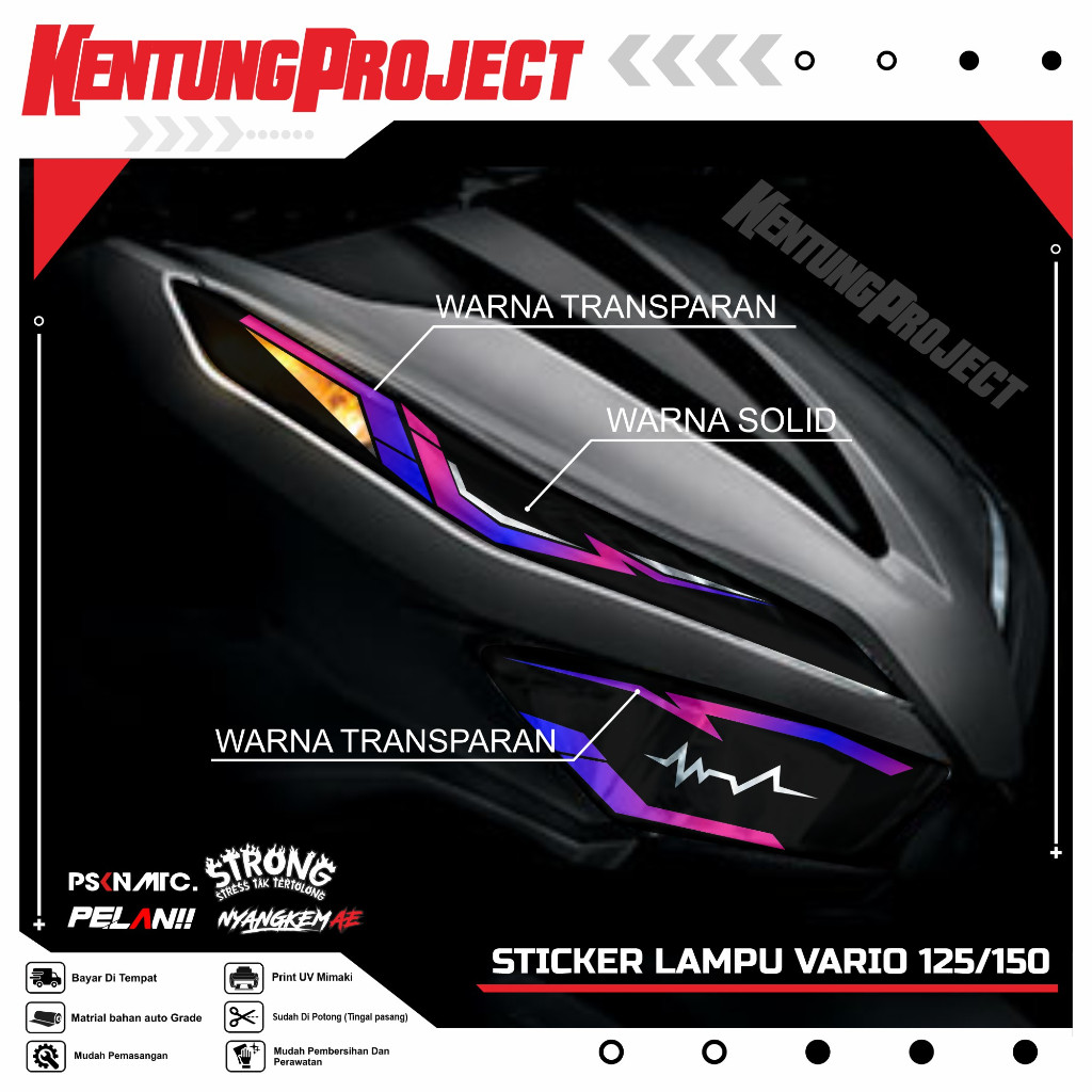 Jual STICKER LAMPU/VARIASI LAMPU STIKER ALIS MOTOR VARIO 125 150 SATU ...