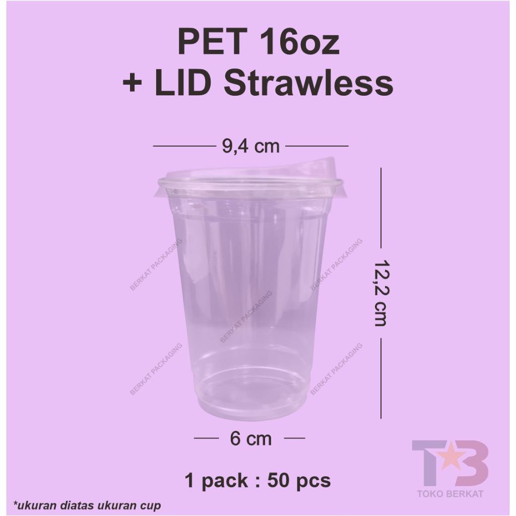 Jual CUP PLASTIK PET STRAWLESS 16oz 480ml PLUS TUTUP isi 50 pcs | Shopee Indonesia