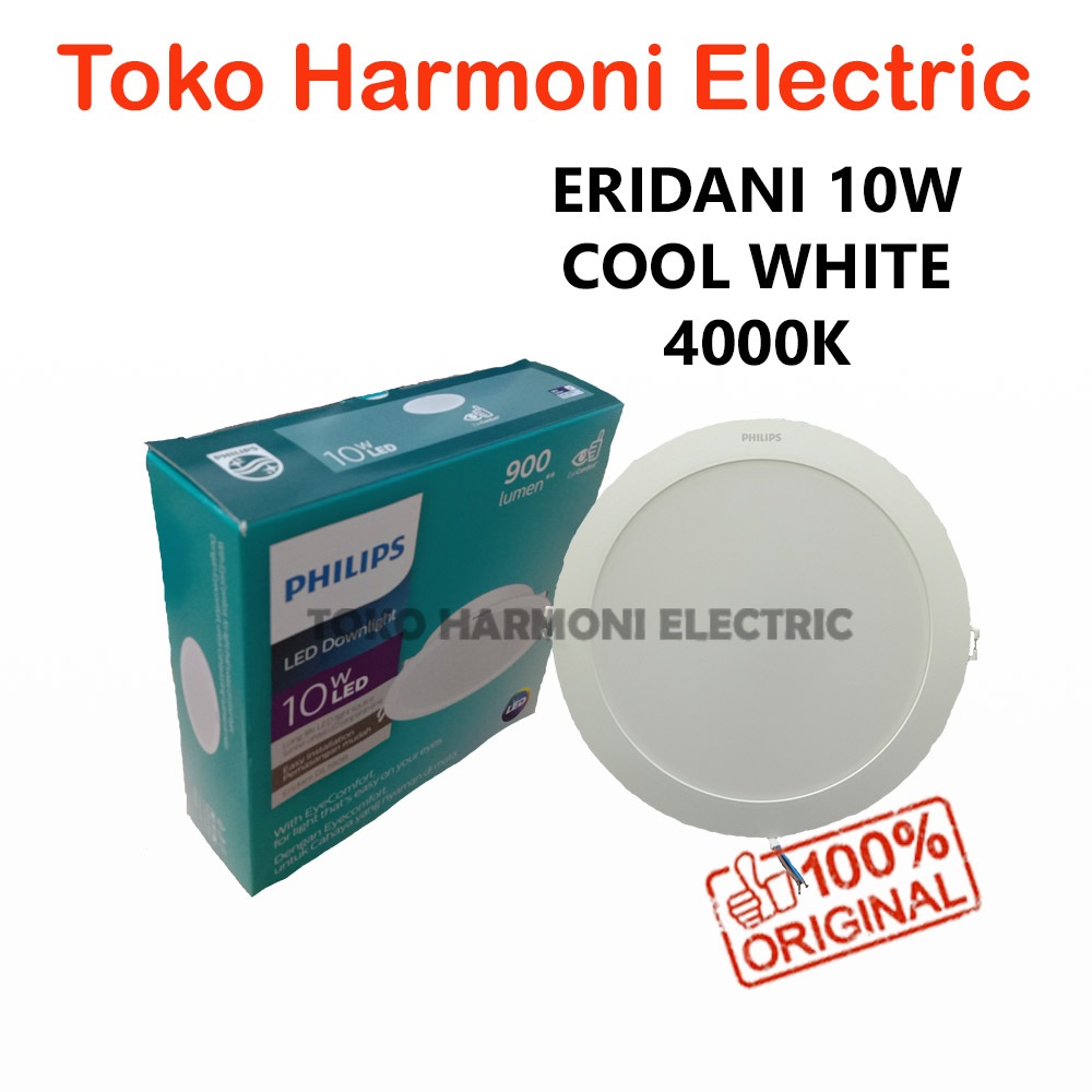 Jual Philips Downlight ERIDANI 10WATT COOL WHITE 4000K | Shopee Indonesia