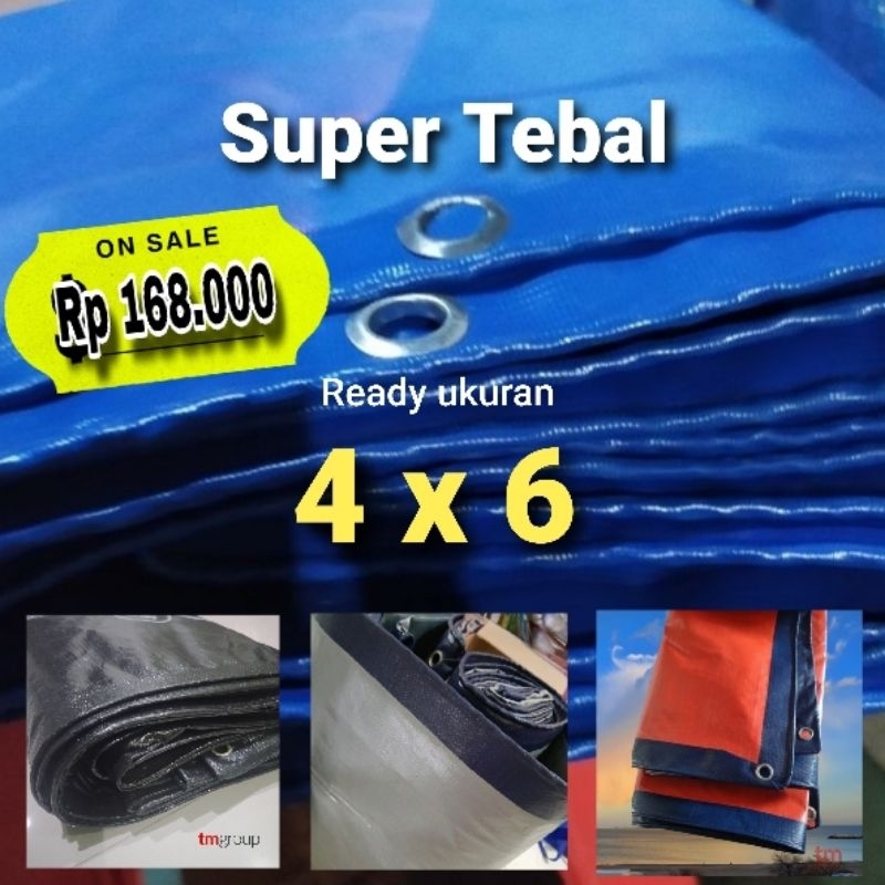 Jual PROMO ! Terpal A12 ukuran 4x6 Korea super tebal | Shopee Indonesia